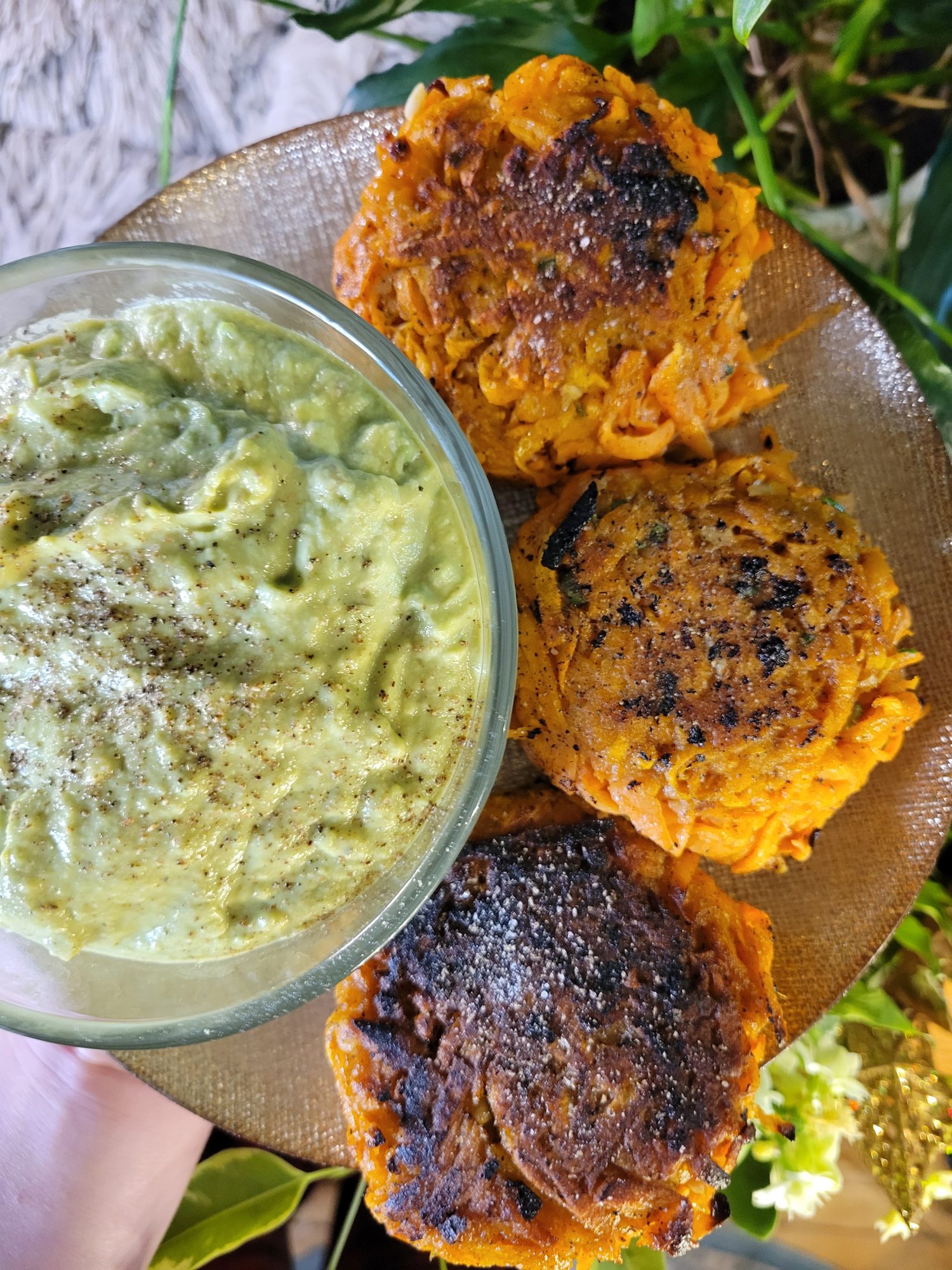 Fritters w/ Sweet Potatoes, Garlic, & Green Onions - Catfish Out of Water